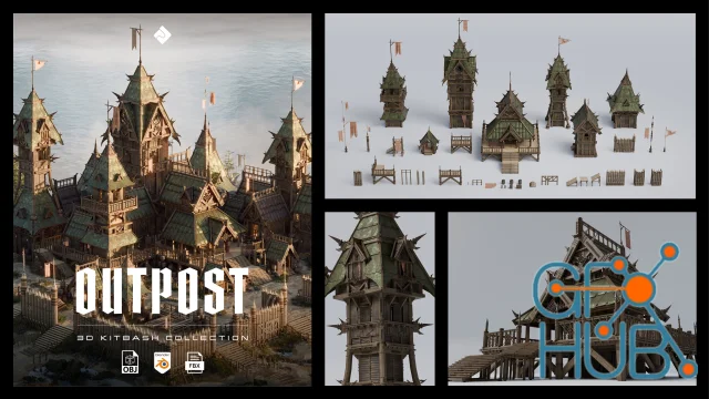 Outpost - Medieval Military Buildings 3D Kitbash Pack » GFX-HUB 2.0 ...